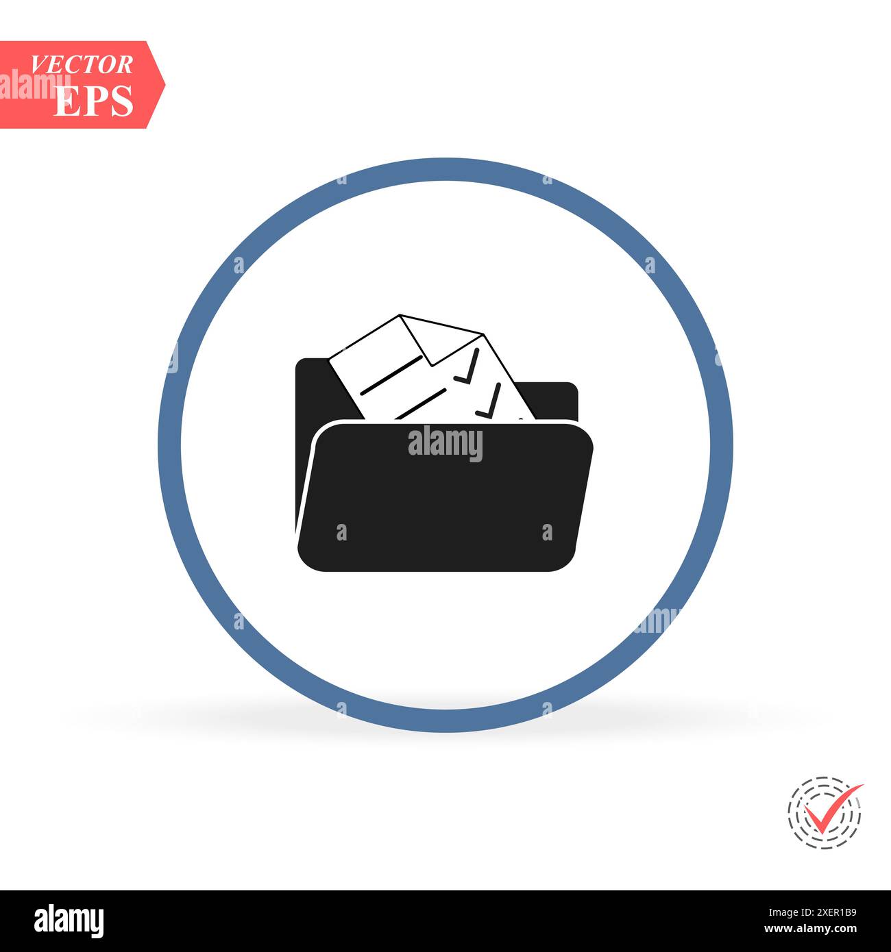 Document Folder vector icon. Style is bicolor flat rounded symbol ...