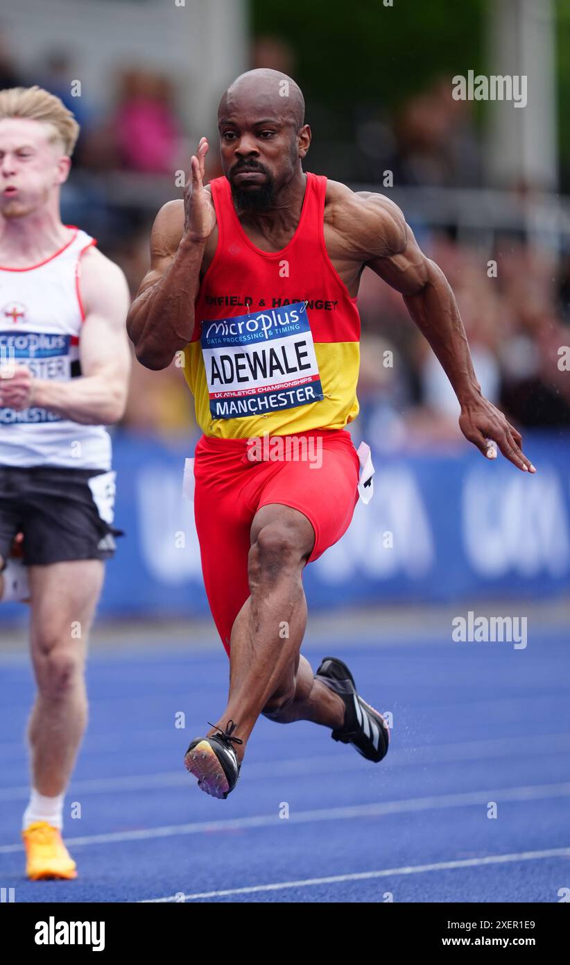 Ade Adewale in action in the Men's 100m heats during day one of the ...
