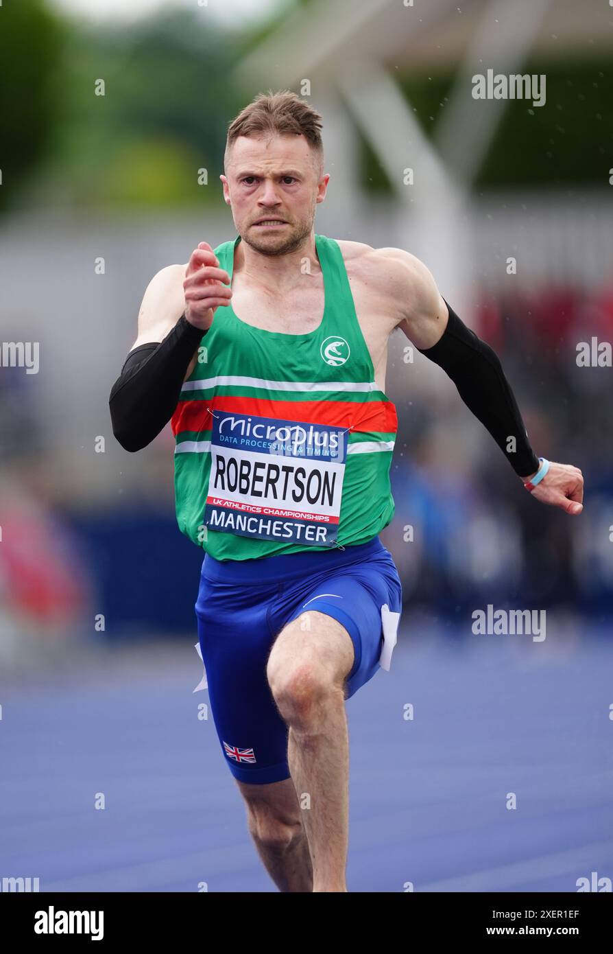 Andrew Robertson in action in the Men's 100m heats during day one of ...