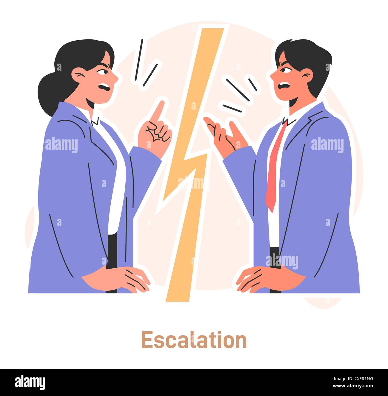 Escalation of conflict between coworkers. Tensed argument of two ...