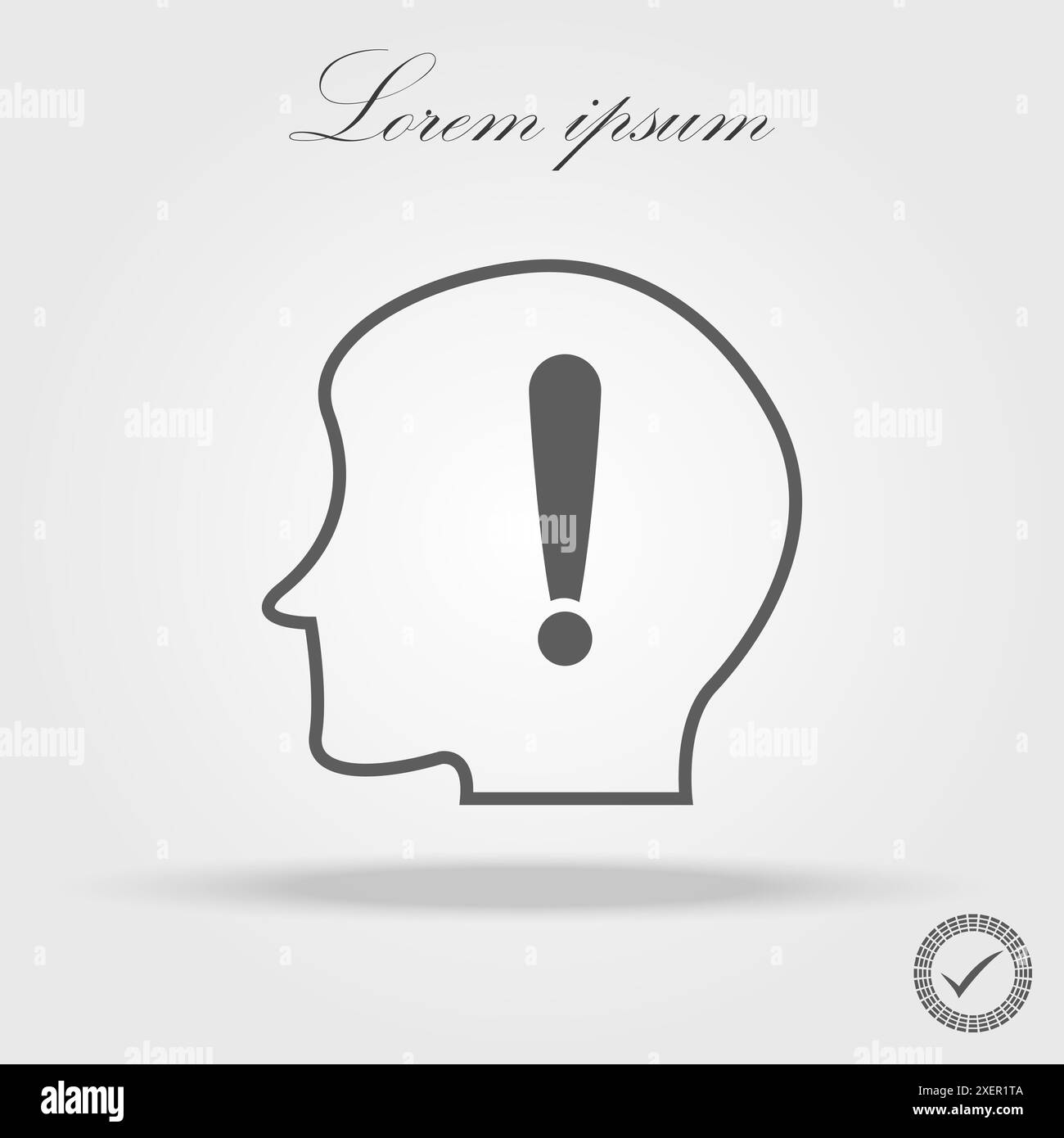 Human head with exclamation mark symbol on white Stock Vector Image ...