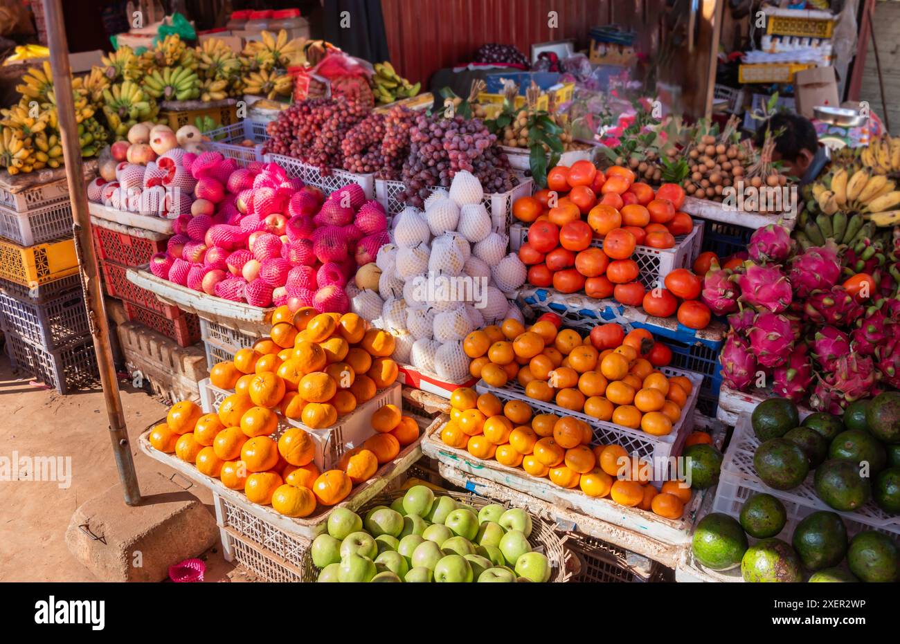Fruits and vegetables on local market in Cambodia Stock Photo - Alamy