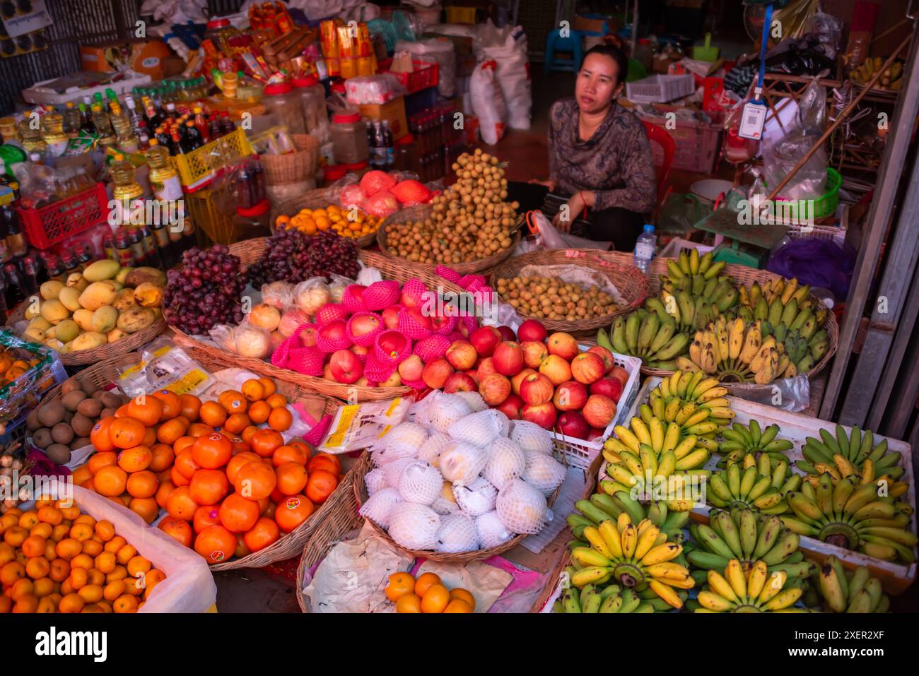 Fruits and vegetables on local market in Cambodia Stock Photo - Alamy