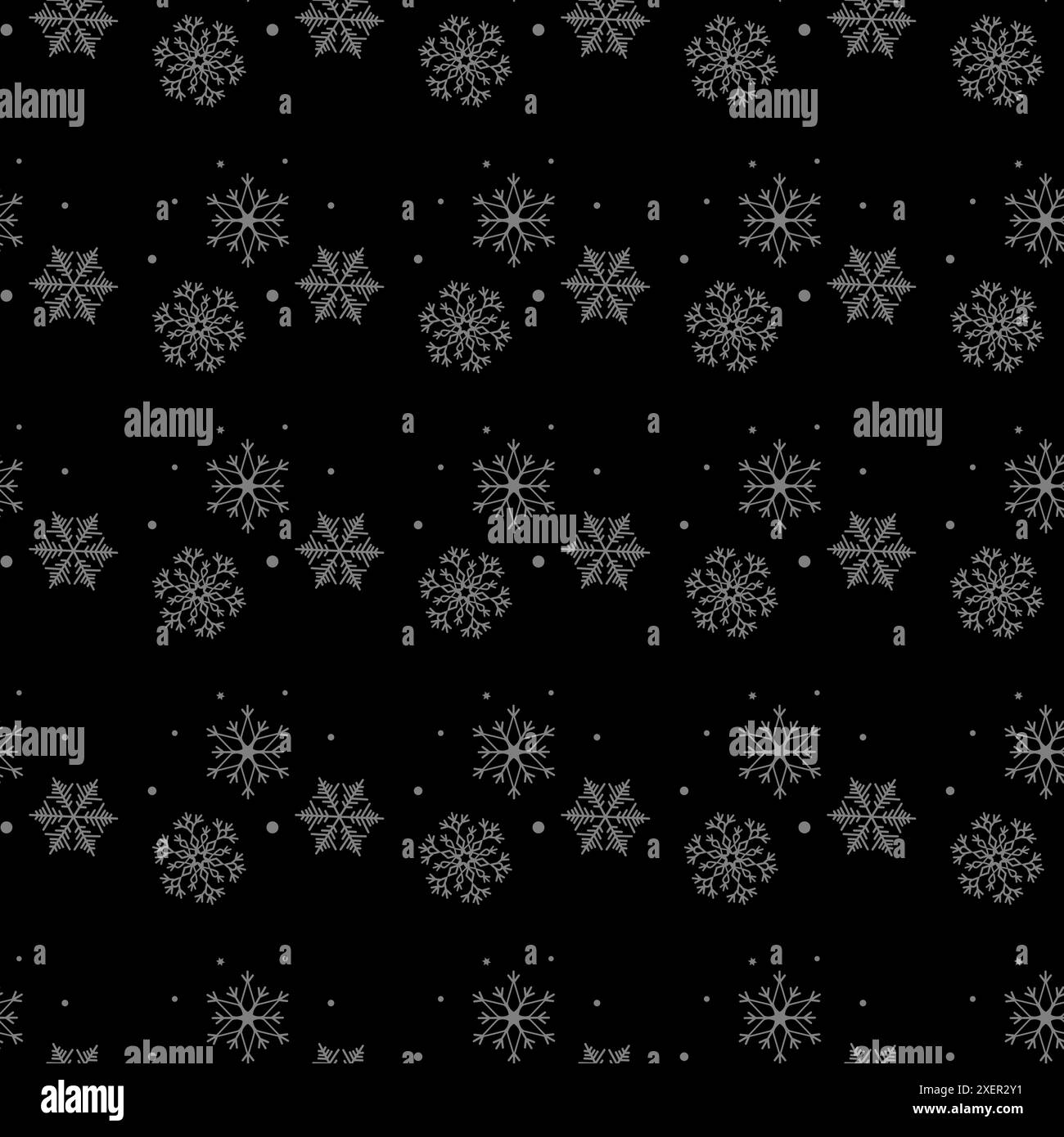 Seamless black background with white snowflakes. Pattern snowfall with ...