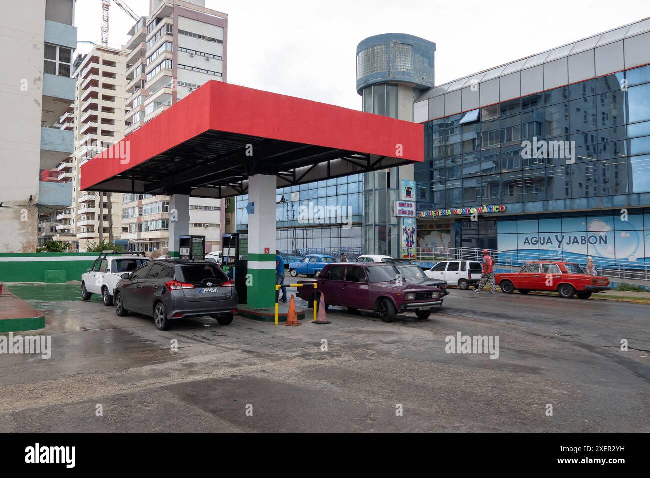 HAVANA, CUBA - AUGUST 28, 2023: Cuban petrol station selling expensive ...