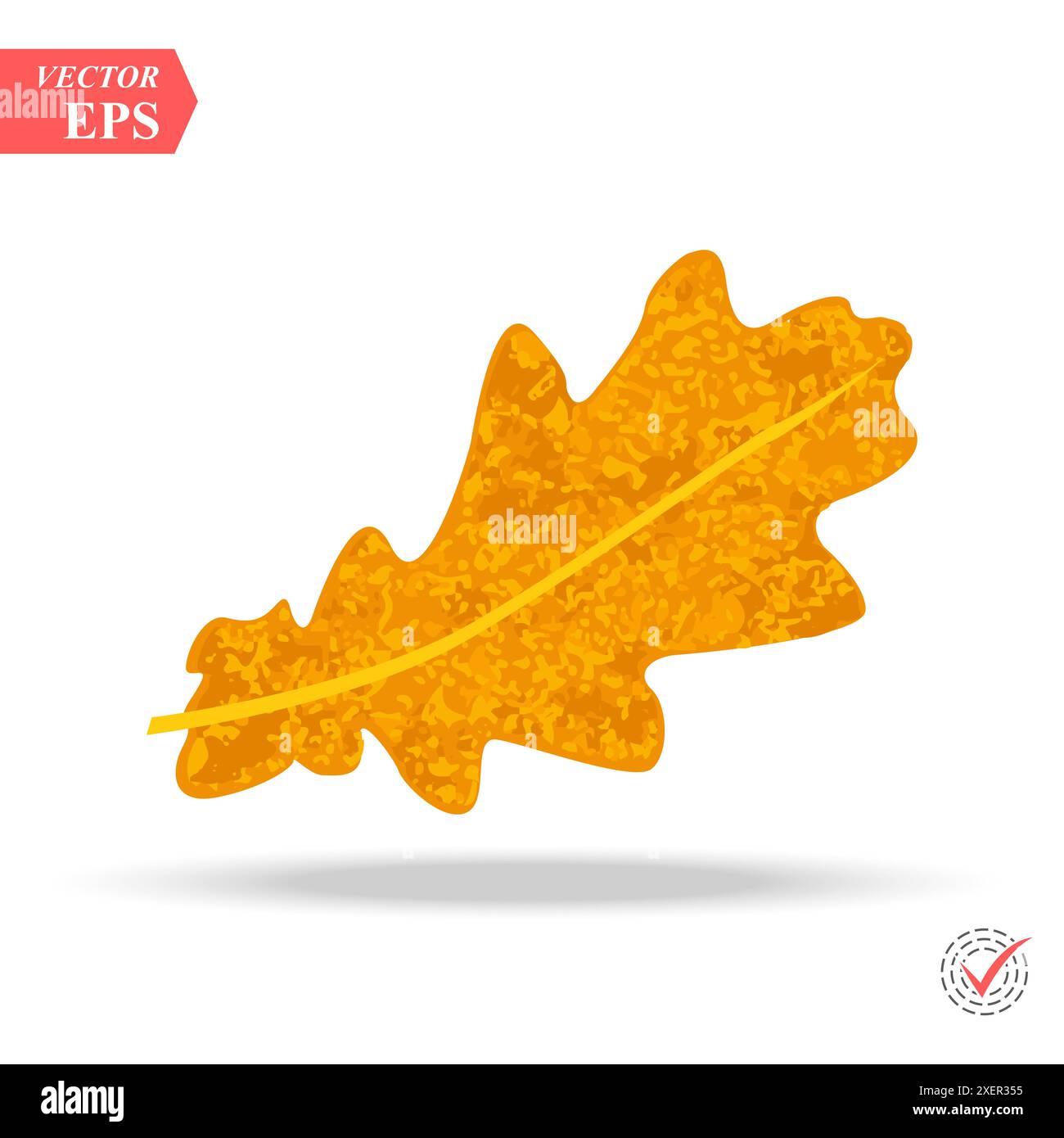 Orange Oak leaf vector illustration on white background. Oak Leaf ...