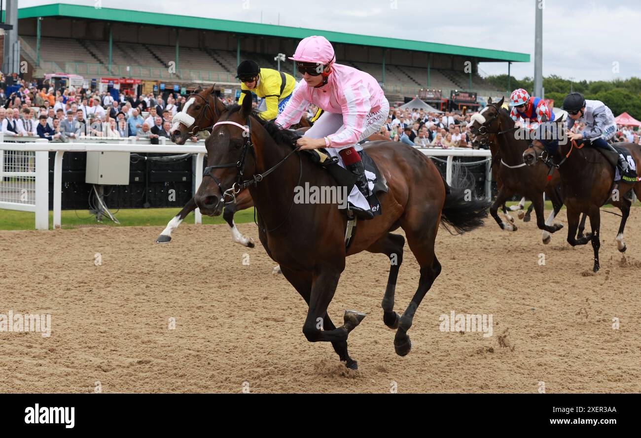 Cieren Fallon aboard Wiltshire after winning the Jenningsbet 200 Shops ...