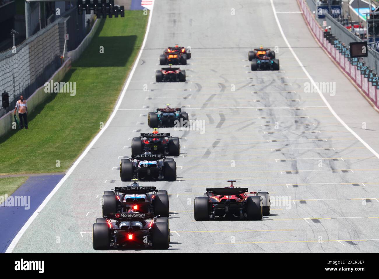 starting grid during the Formula 1 Qatar Airways Austrian Grand Prix ...