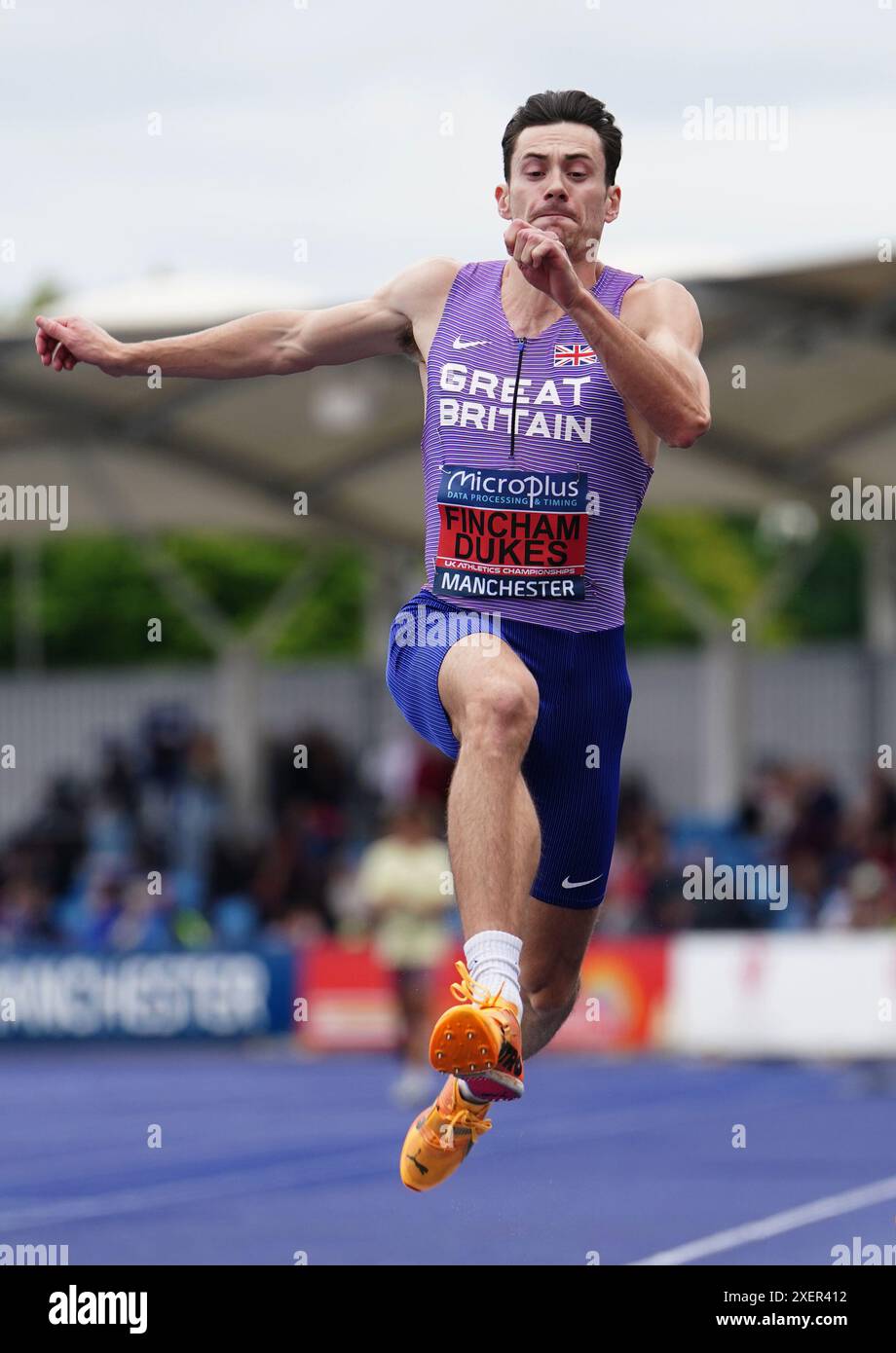 Jacob Fincham-Dukes in action during the Men's Long Jump during day one ...