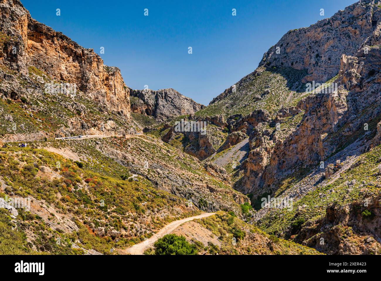 Kourtaliotiko Gorge, between Kouropa and Xiro mountains, near Plakias ...