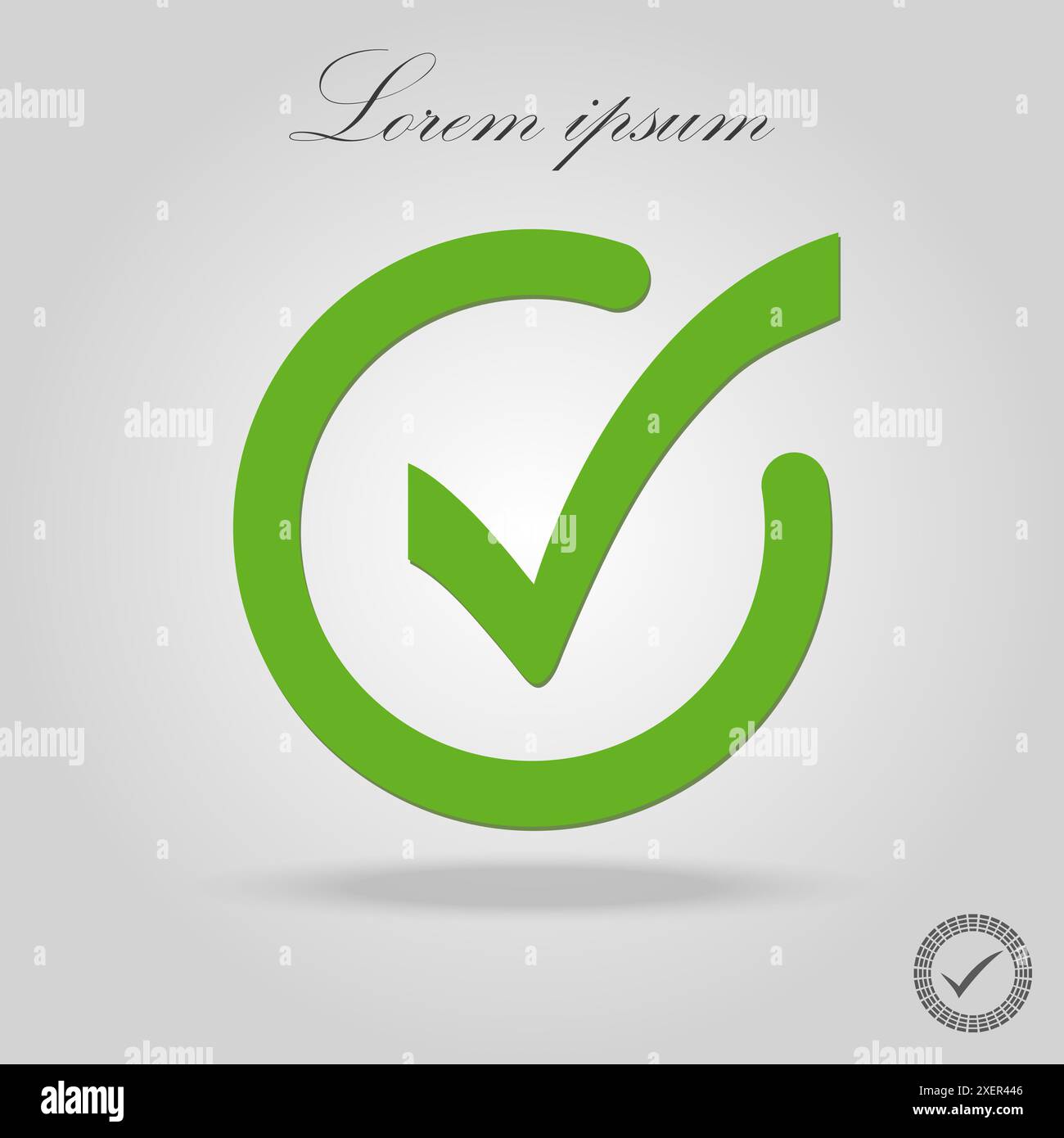 Green tick check mark, box, sign. Vector illustration Stock Vector ...