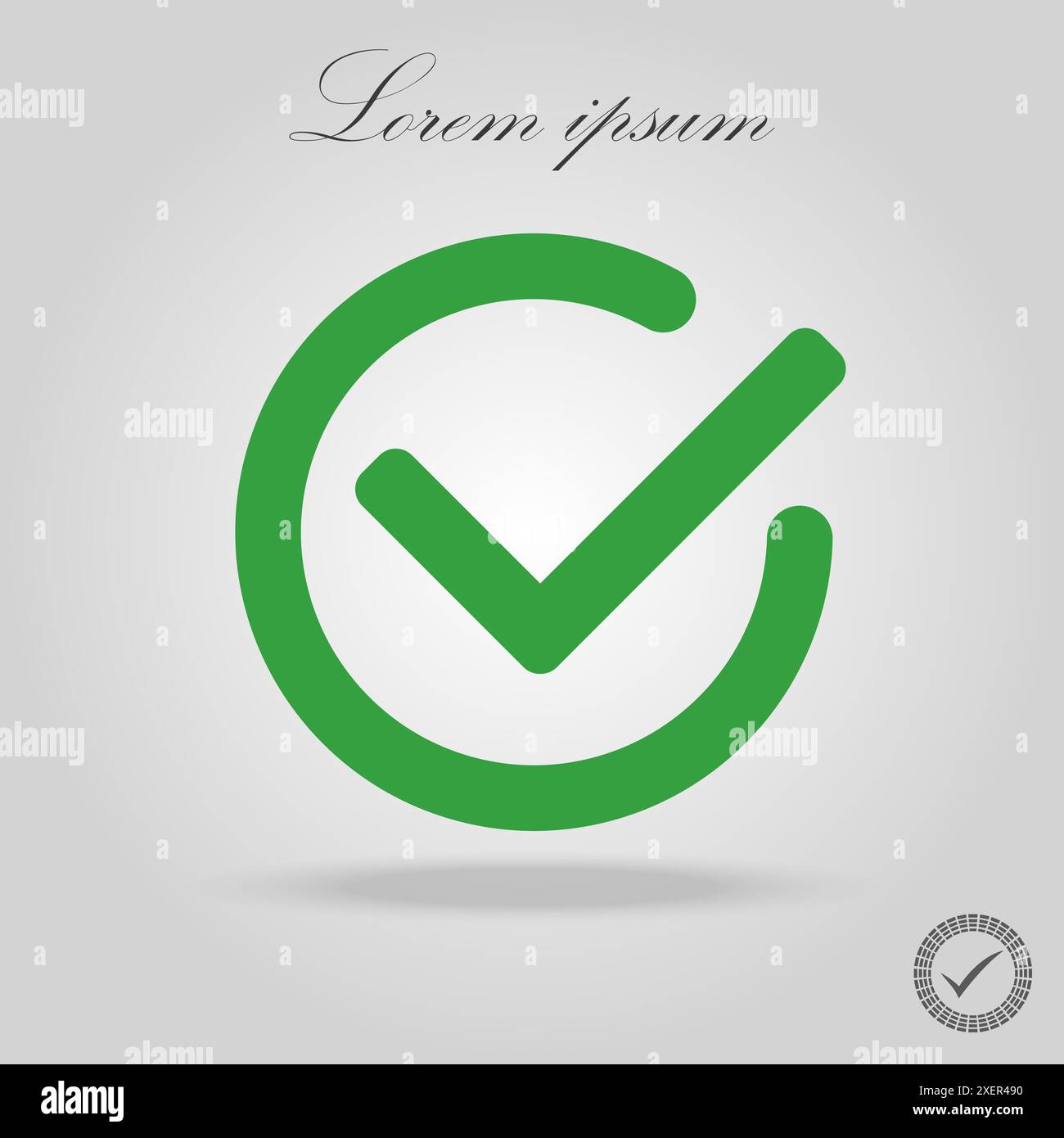 Green check mark icon in a circle. Tick symbol in green color, vector ...