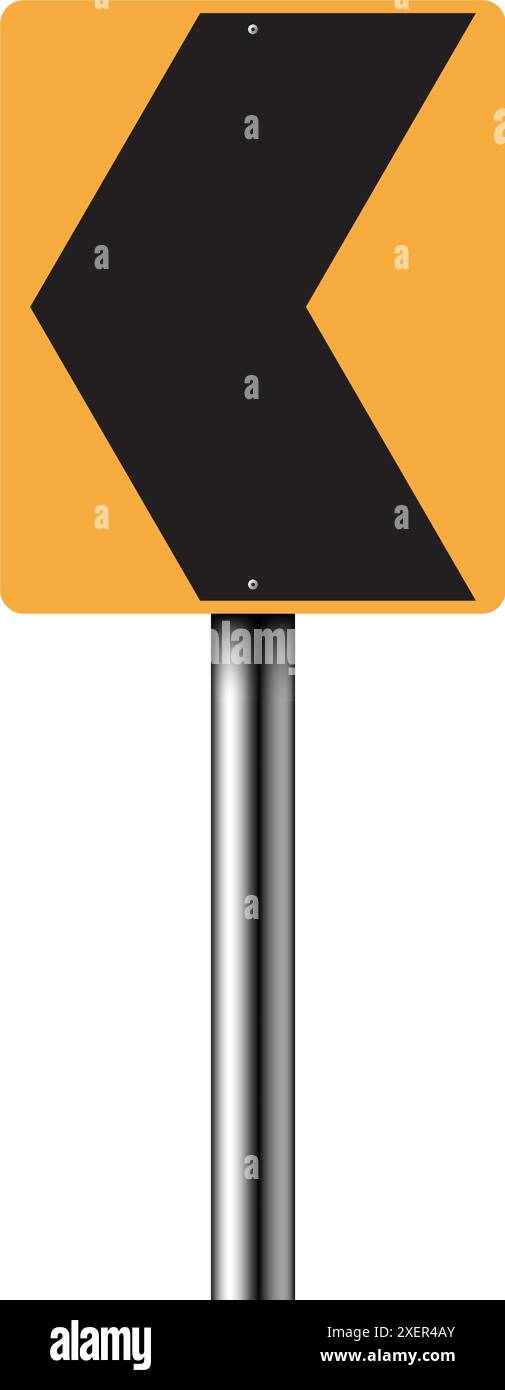 Curve road sign isolated on white. Vector illustration Stock Vector ...