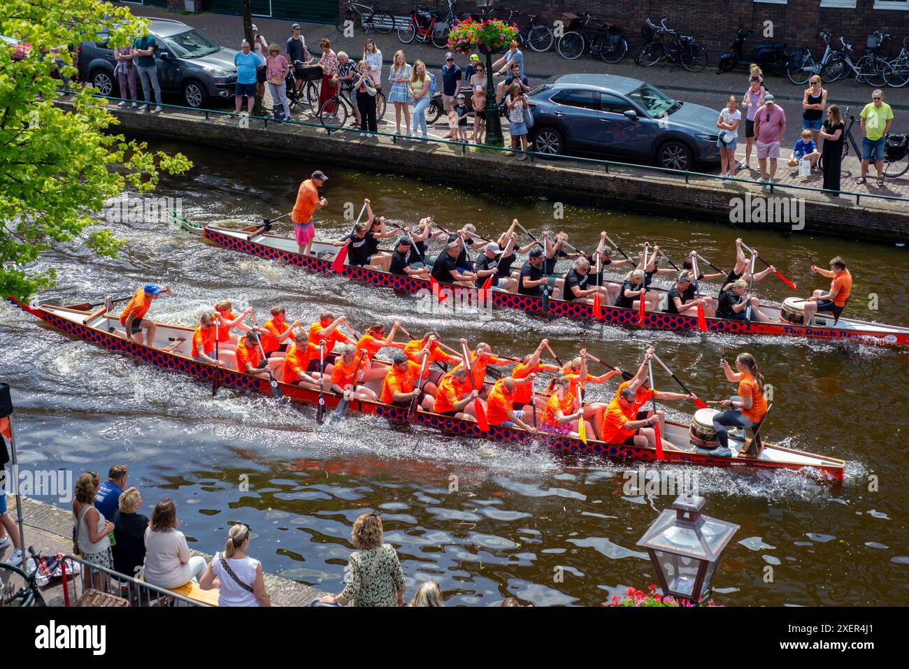 29. 06. 2024: Leiden, Netherlands, Traditional RED DRAGON BOAT RACES in ...