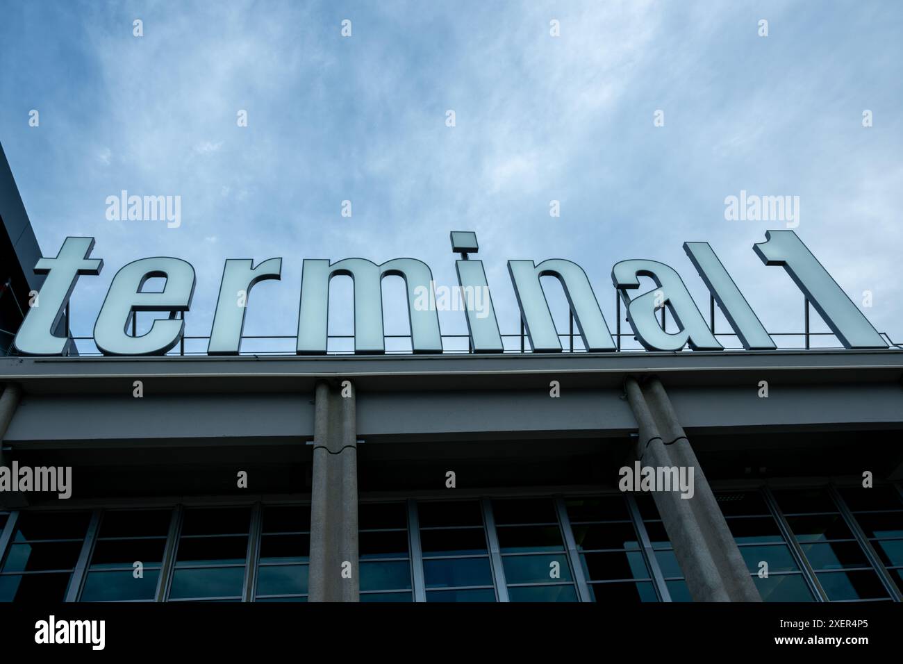 Marignane, France. 25th June, 2024. The sign for the new Terminal 1 at ...