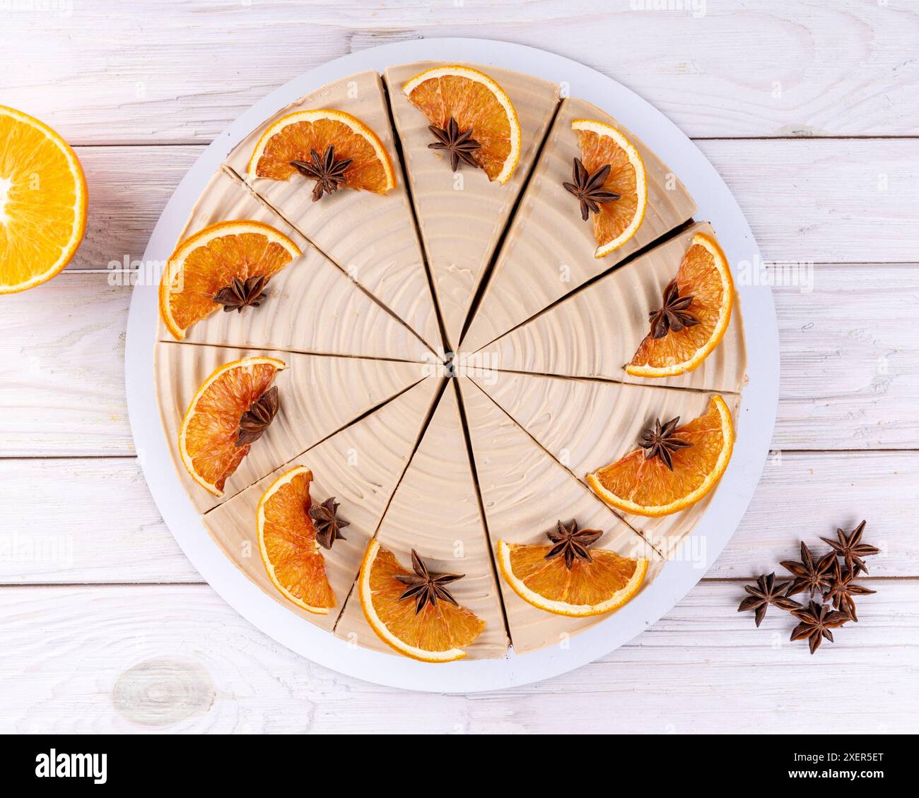 three chocolate cake slice isolated on white background Stock Photo - Alamy