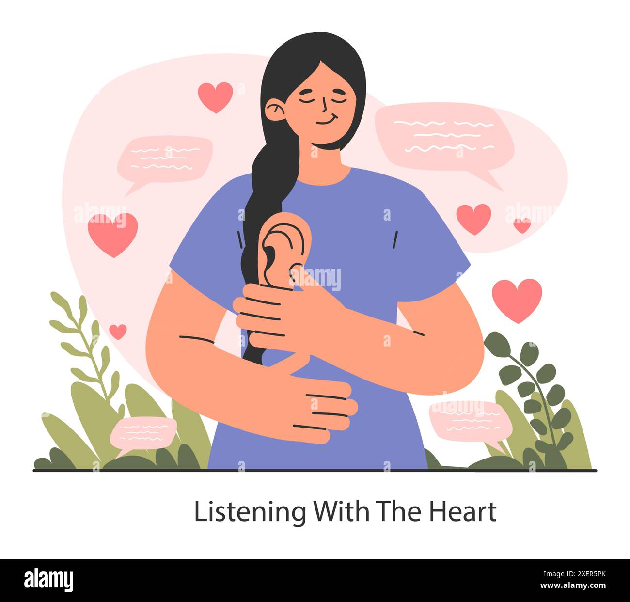 Empathy. Active listening with the heart. Deep understanding of emotions, sympathy and ...