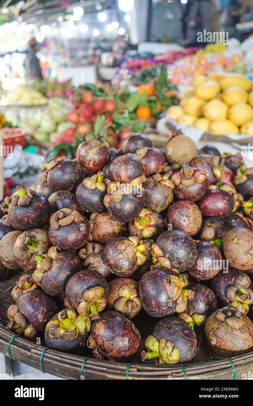 Hoi An, Vietnam - 8 Feb, 2024: Fresh Mangosteens (Mang Cut) for sale on ...