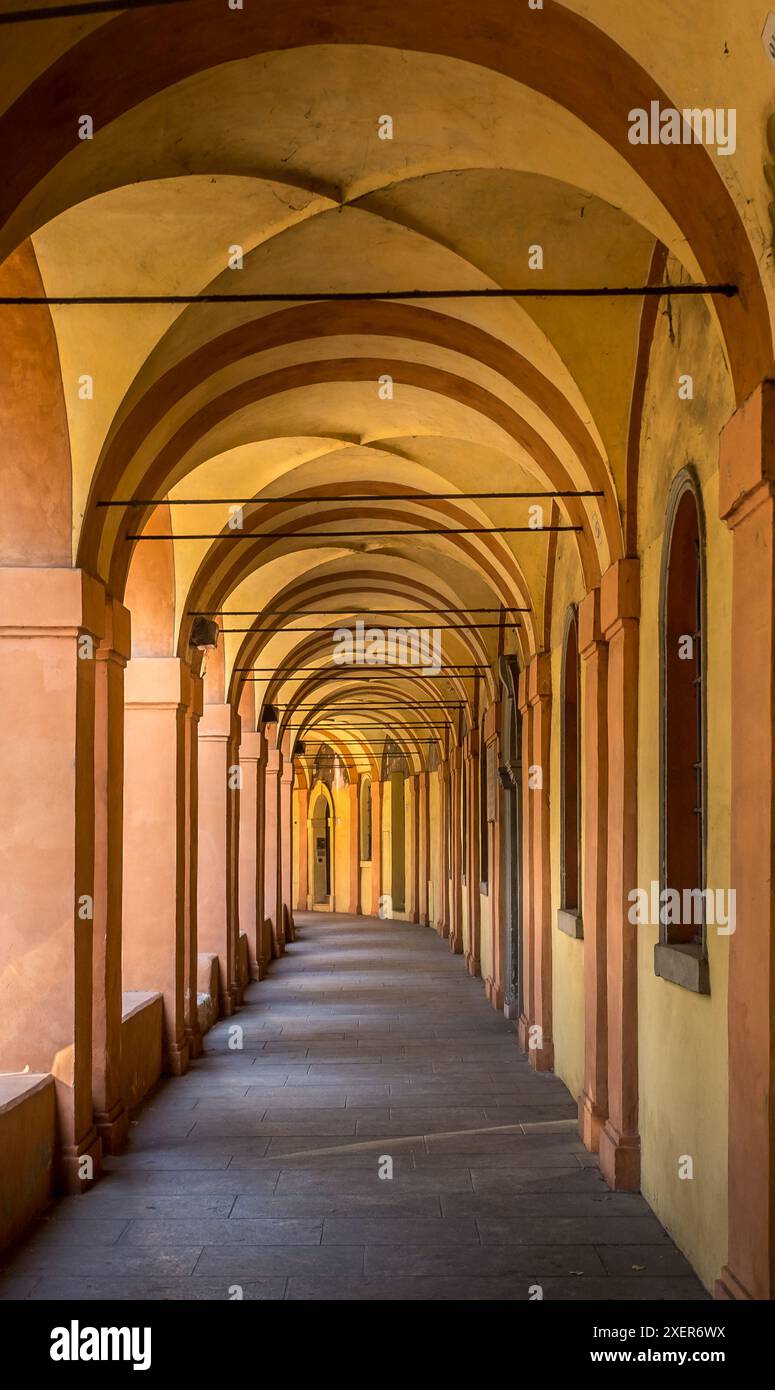 Sunlit Arches of the Historic Portico di San Luca in Bologna, Italy ...
