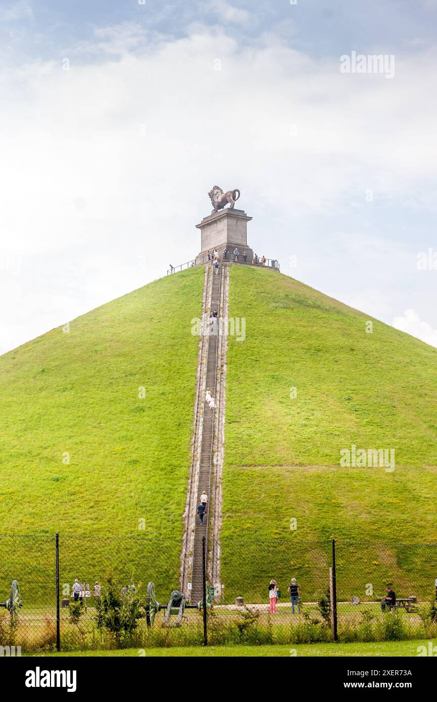 Lion’s Mound Monument at the Battlefield of Waterloo, Belgium Stock ...