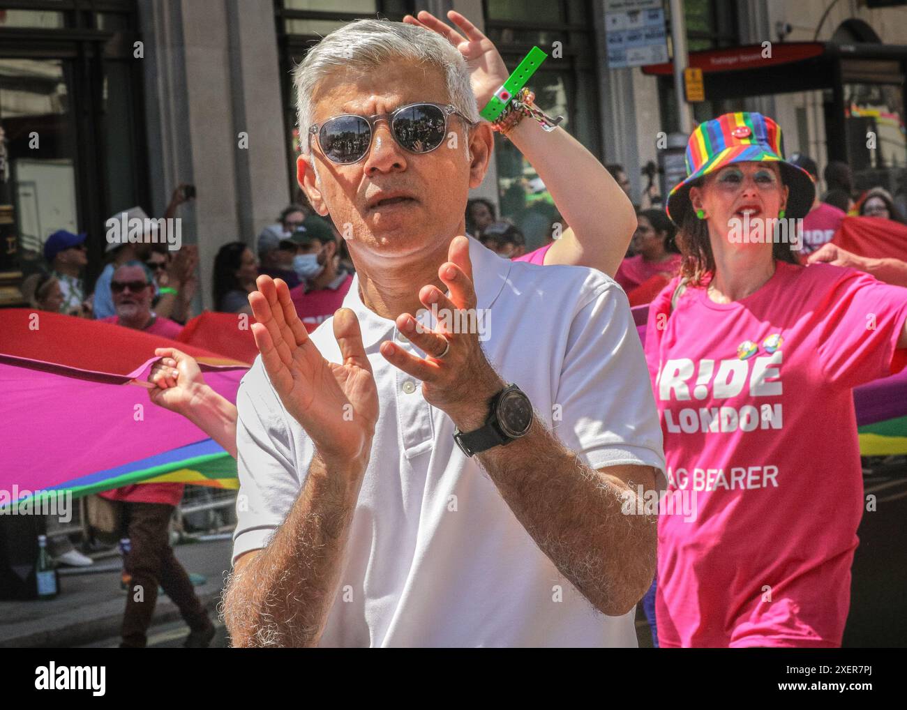London, UK. 29th June, 2024. Mayor of London Sadiq Khan, accompanied by ...