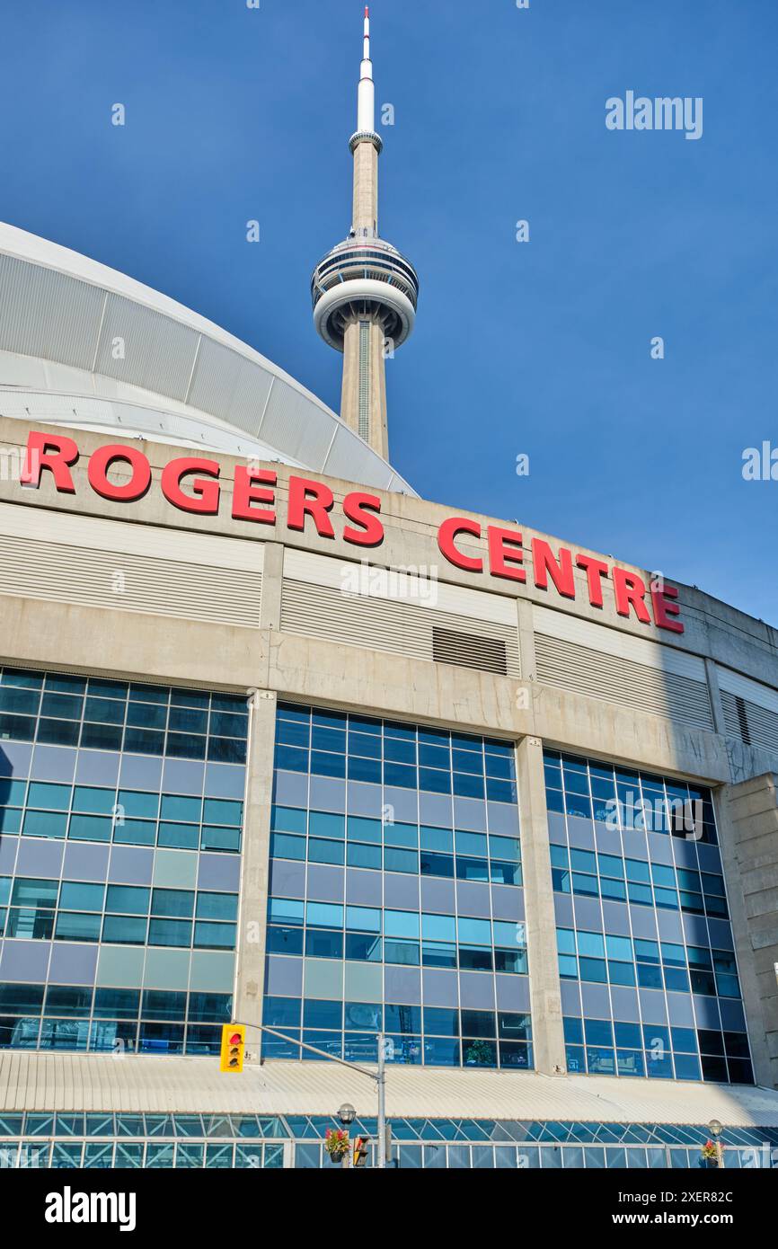 Rogers Centre Stadium and CN Tower are two famous monuments located in ...