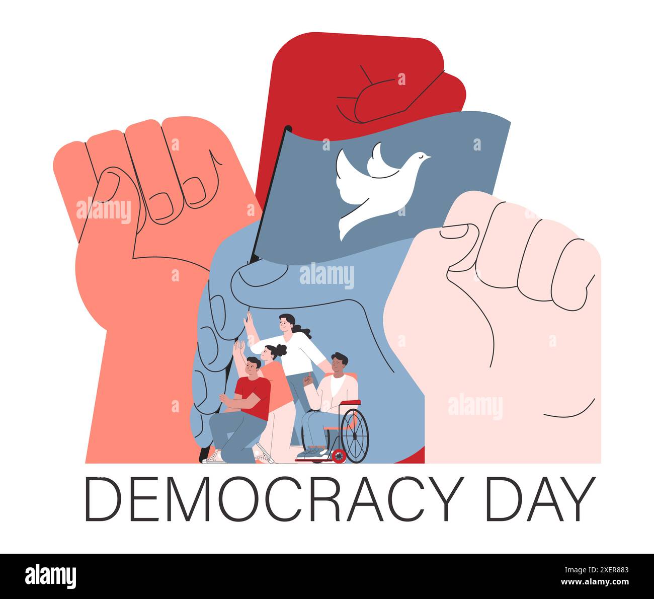 Democracy. Political system, liberty and voting principle. Rule of law ...