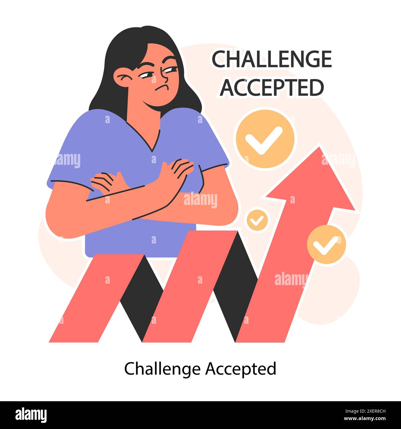 Challenge. Self-motivation and efficacy. Character overcoming obstacles and hurdles on way to ...