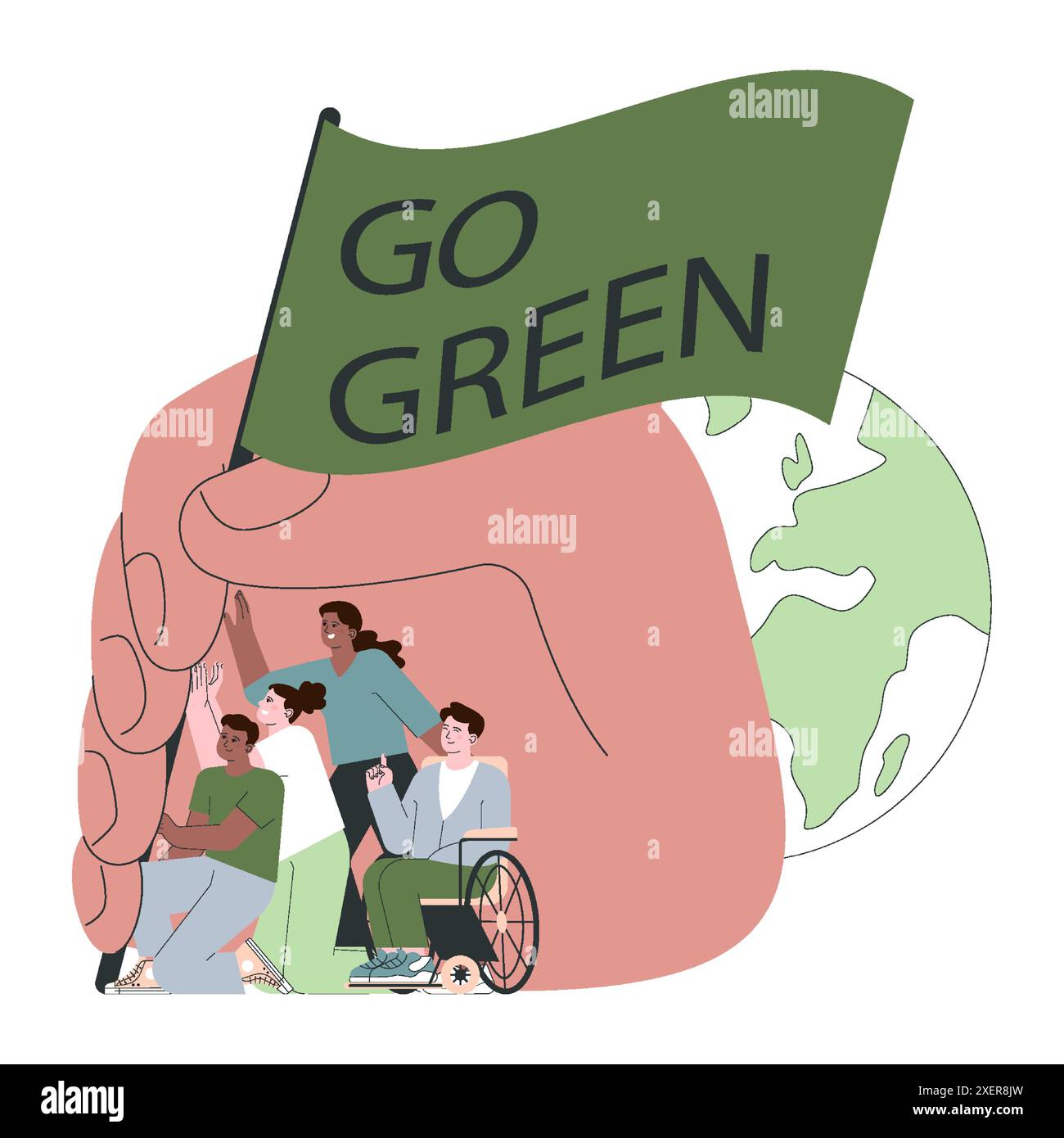 Green marketing. Corporate social responsibility, CSR. Company using ...