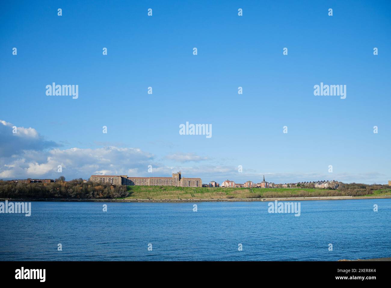 South Shields UK: 22nd Feb 2024:A view of the North Shields skyline ...