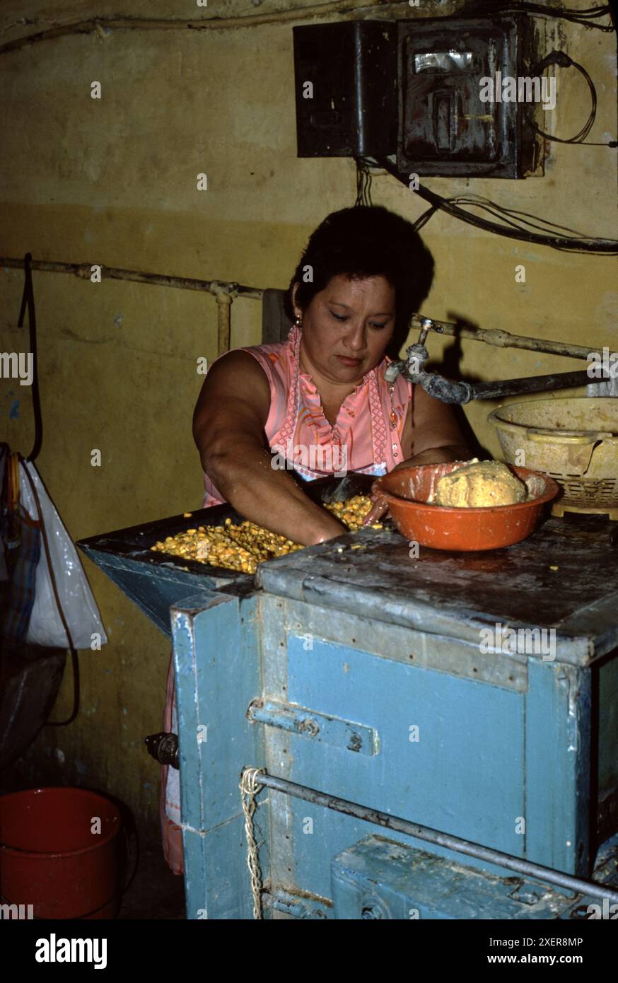 Merida, Mexico. 12/27/1985. Tortilla bakery in Merida’s market district ...