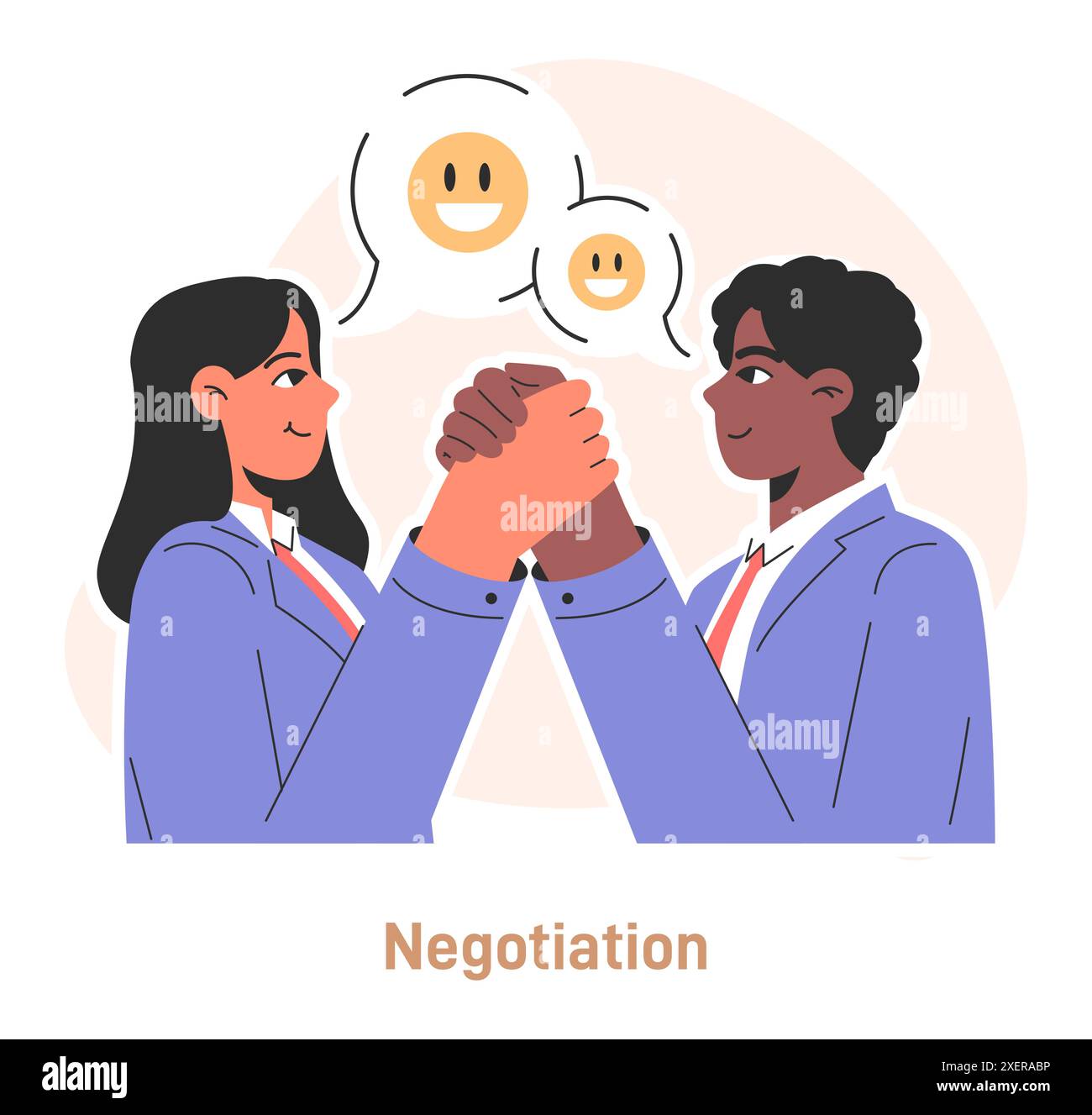 Conflict management. Character with conflict resolution skill. Person ...