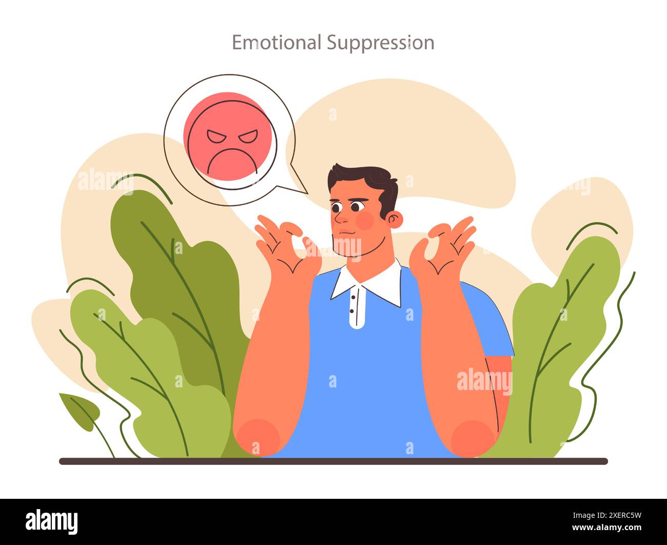 Emotional suppression. Calm and controlled behaviour without strong ...