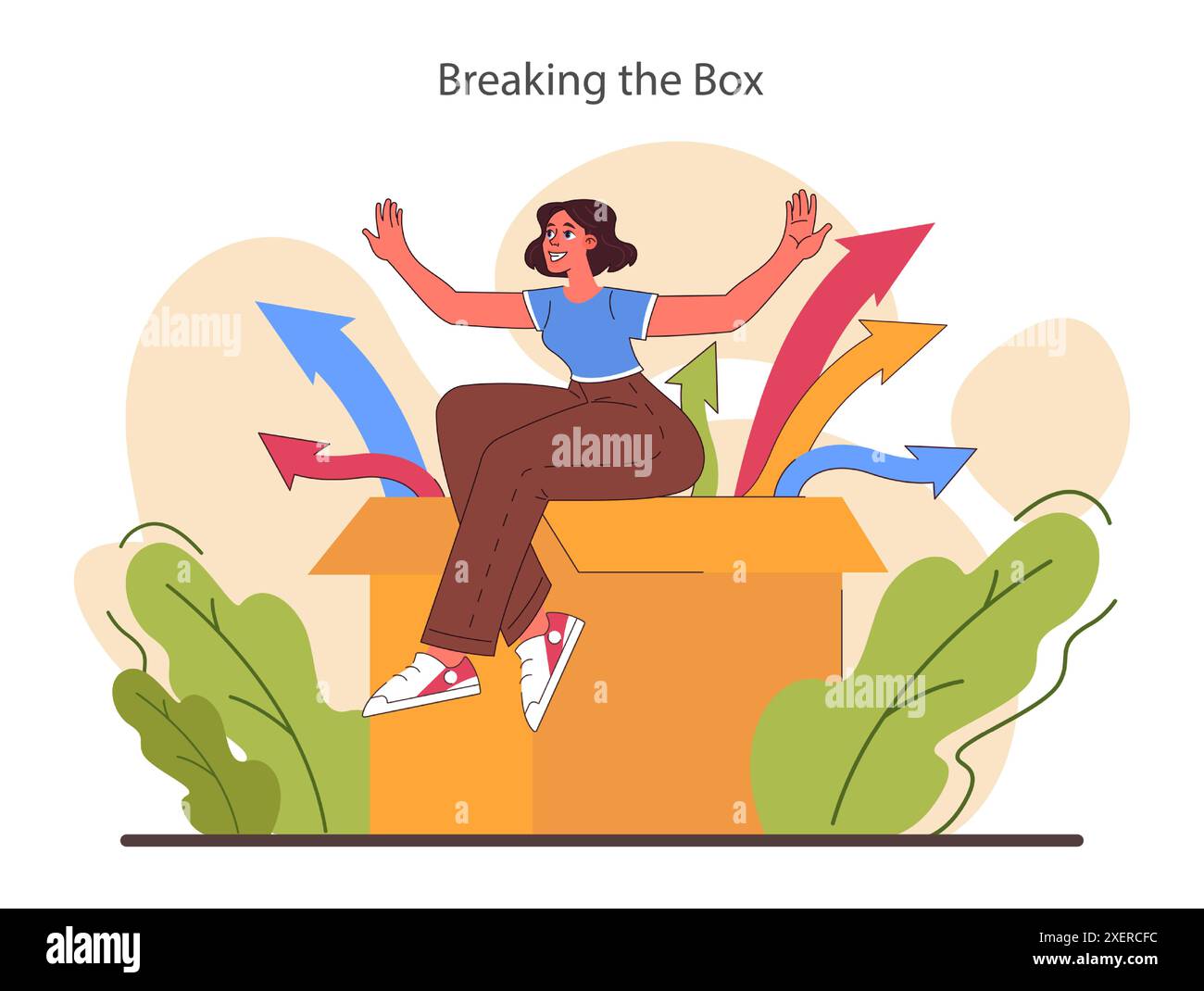 Open-mindedness. Thinking outside the box. Creativity and brainstorming ...