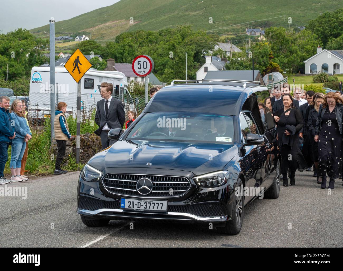 The hearse carrying renowned Gaelic Games commentator Micheal O ...
