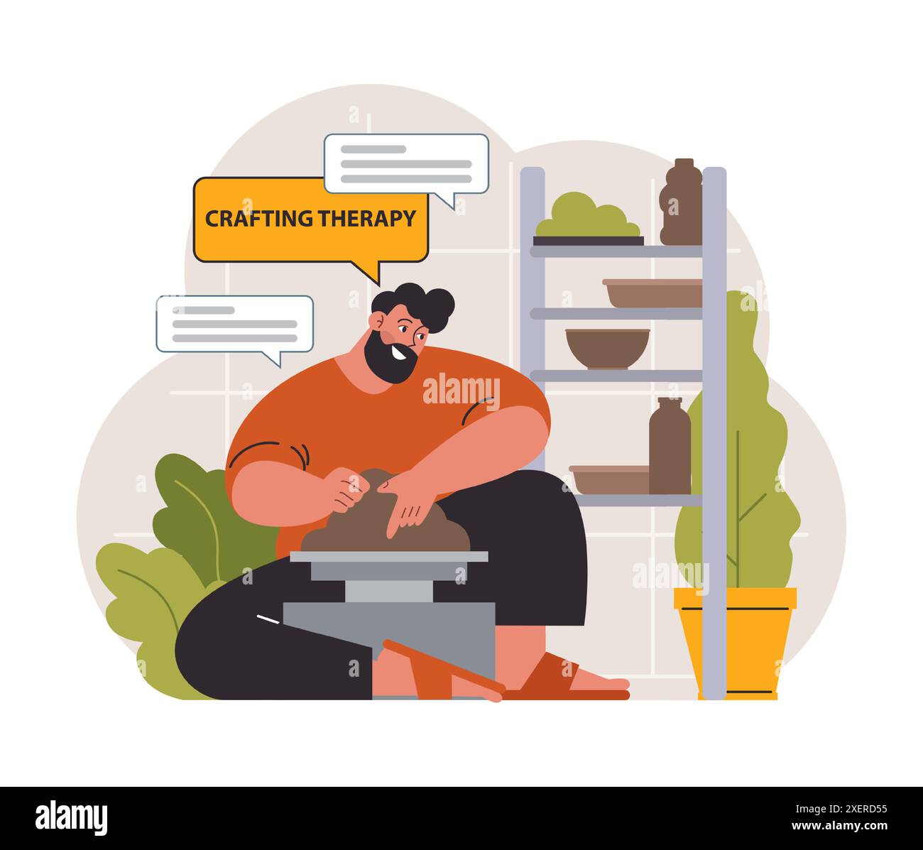 Craft therapy. Character developing a creativity. Self-expression idea ...