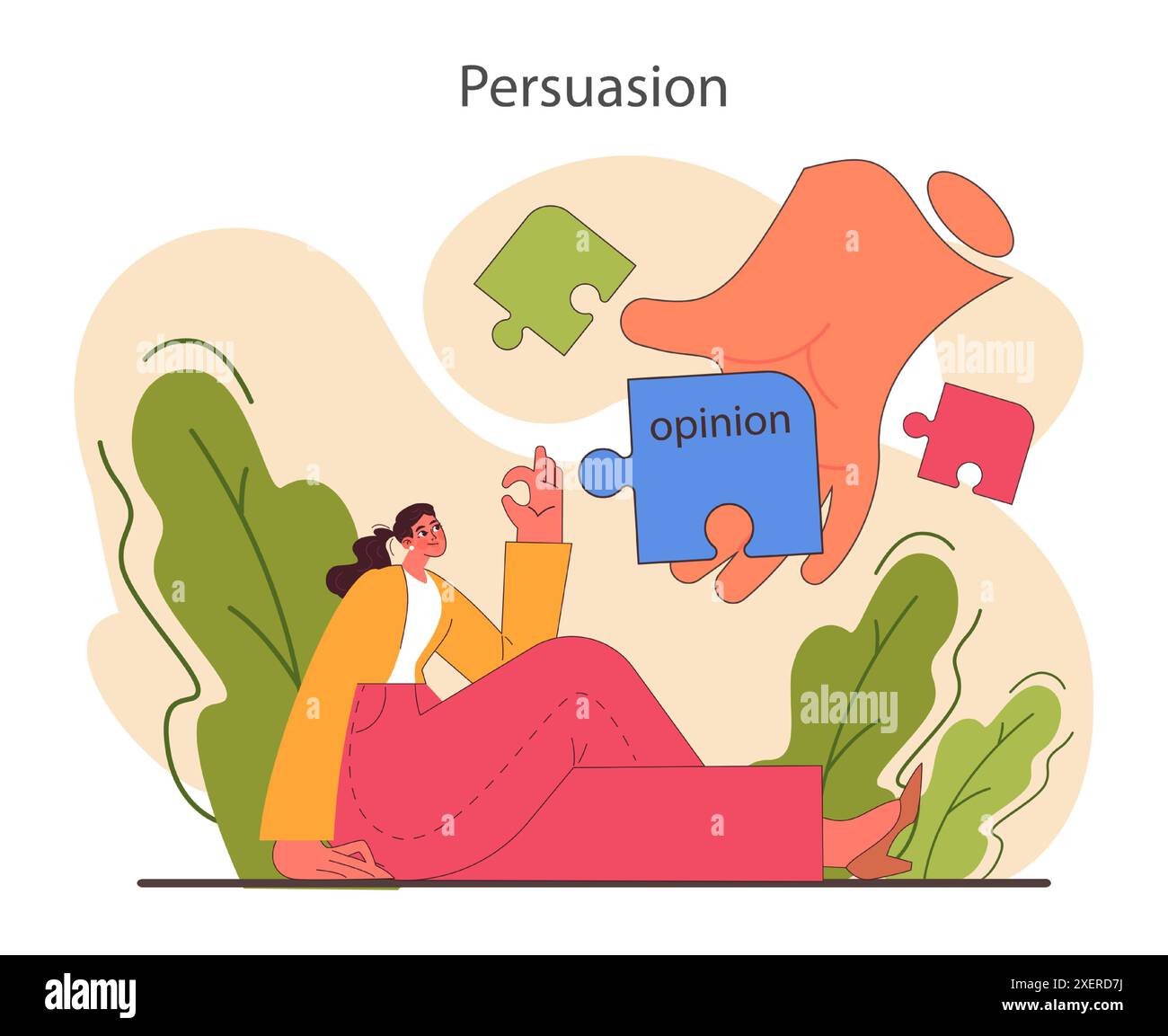 Persuasion. Soft skill, the ability to convince people. Cognitive influence and authoritative ...