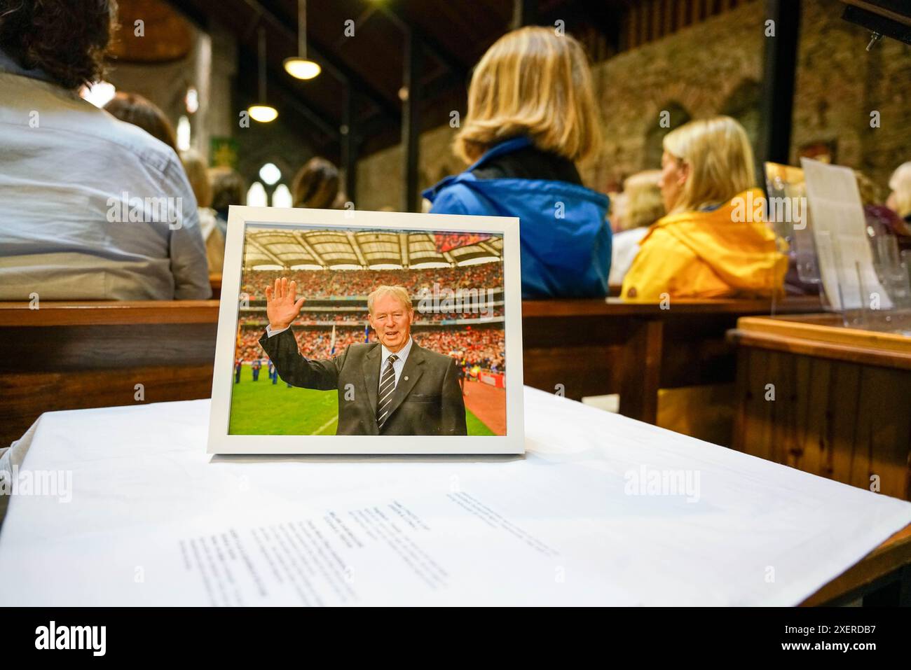 The photo on display during the funeral for renowned Gaelic Games ...