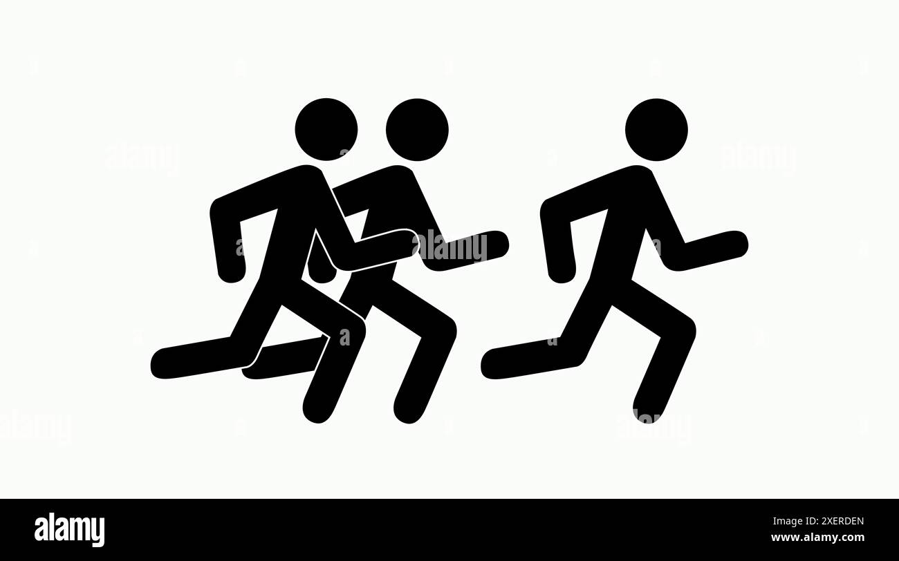 Runners or Race Icon. Vector isolated editable flat illustration Stock ...