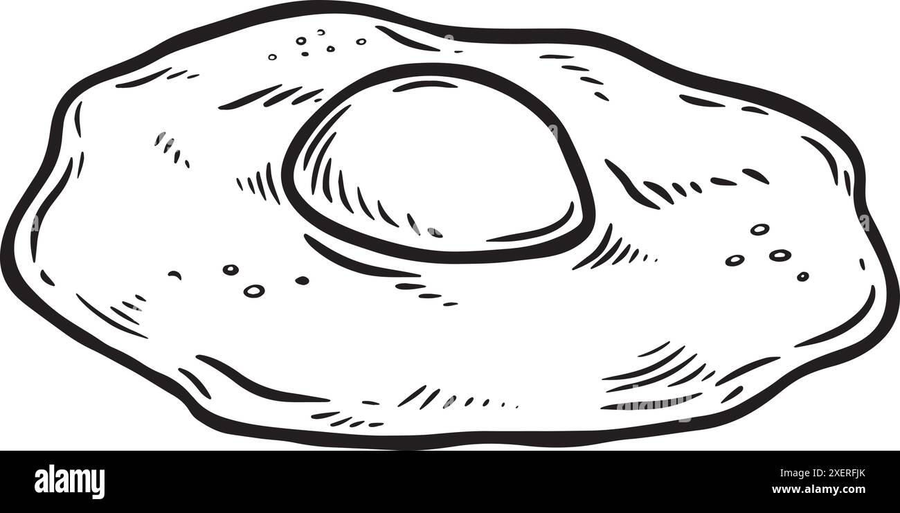 Fried egg vector line drawing isolated on white background Stock Vector ...