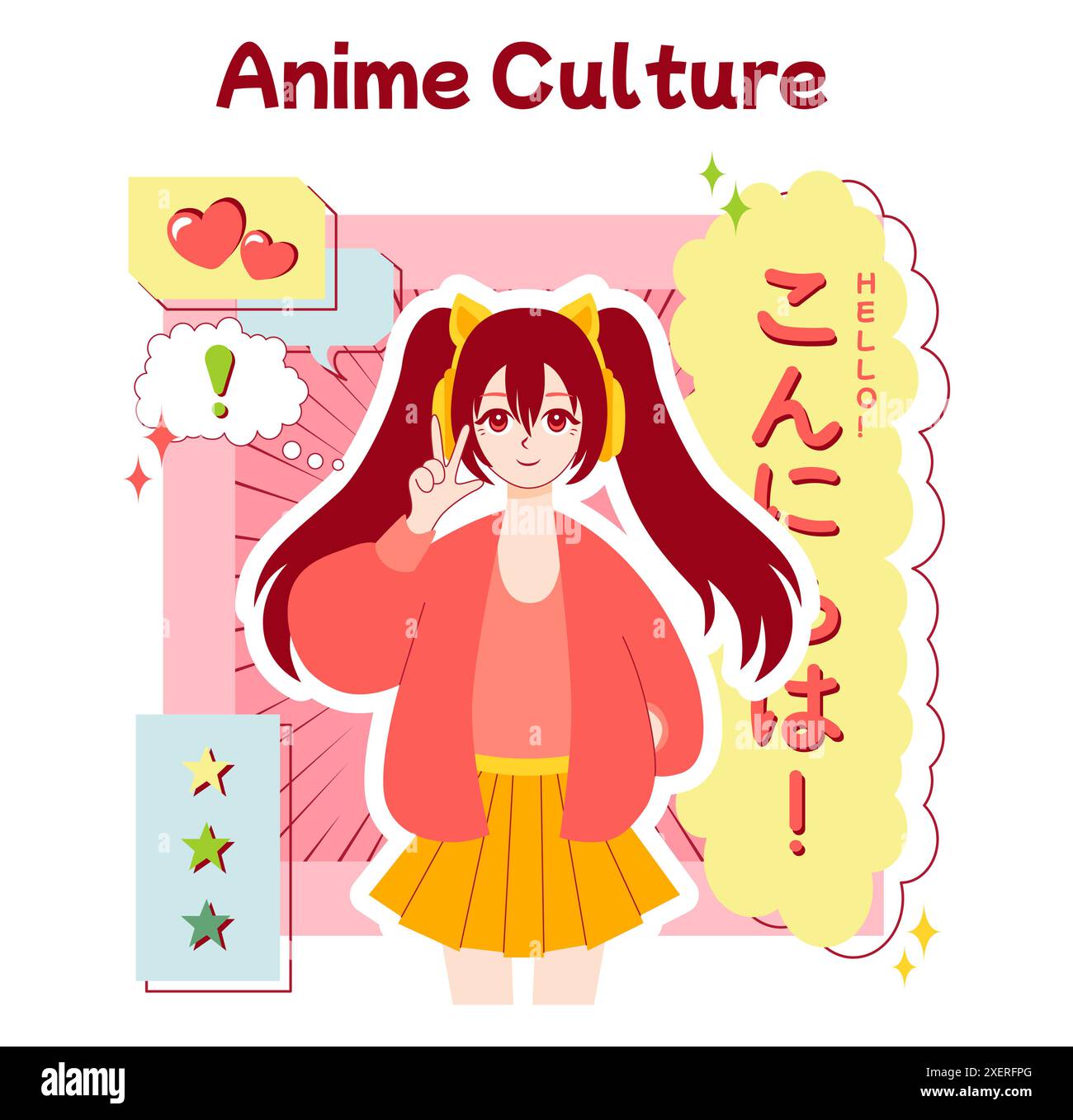 Anime culture. Otaku or geek lifestyle, popular japanese cartoons or ...