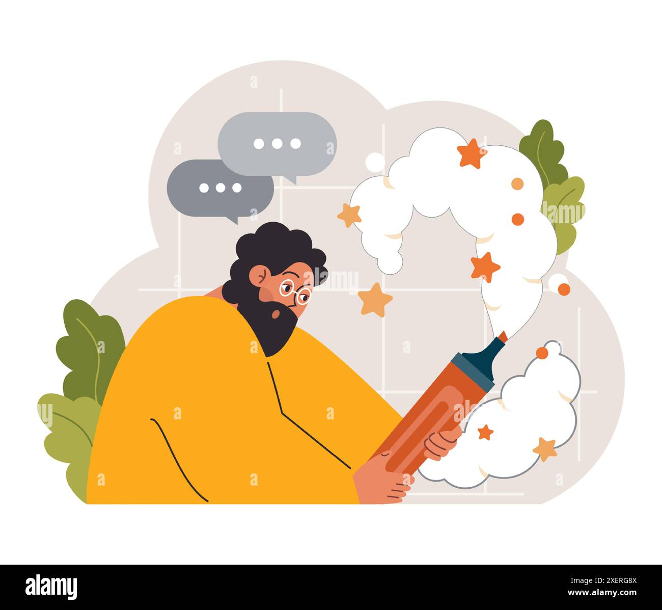 Art therapy. Character developing a creativity. Self-expression idea ...