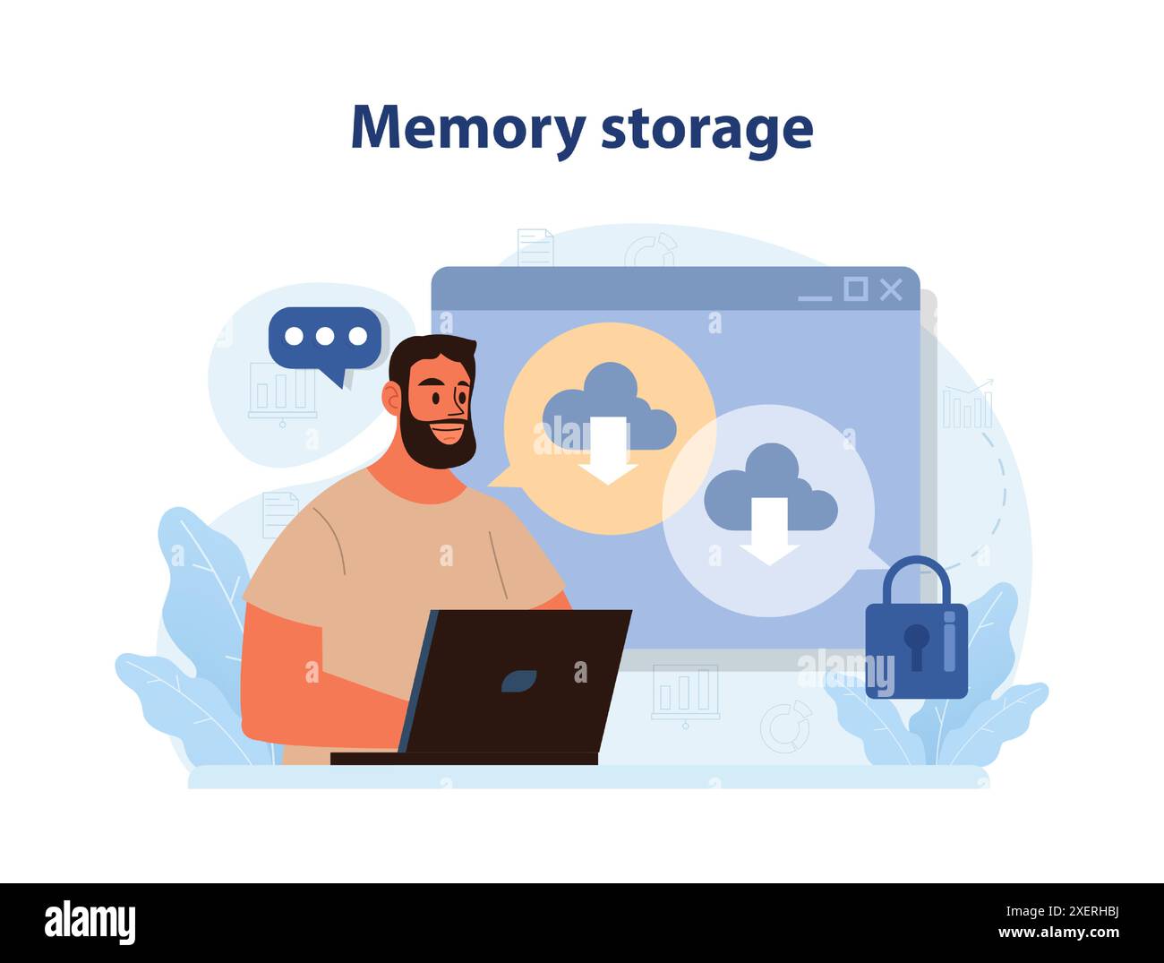 Psychology. Memory storage. Important memories and thoughts, human ...