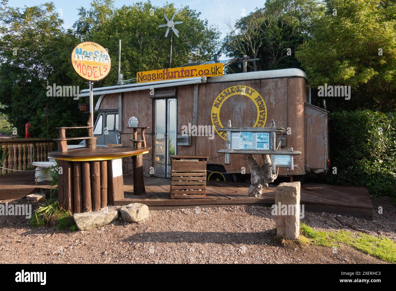 Loch Ness Nessie Hunter caravan, Dores, Scotland, UK Stock Photo - Alamy