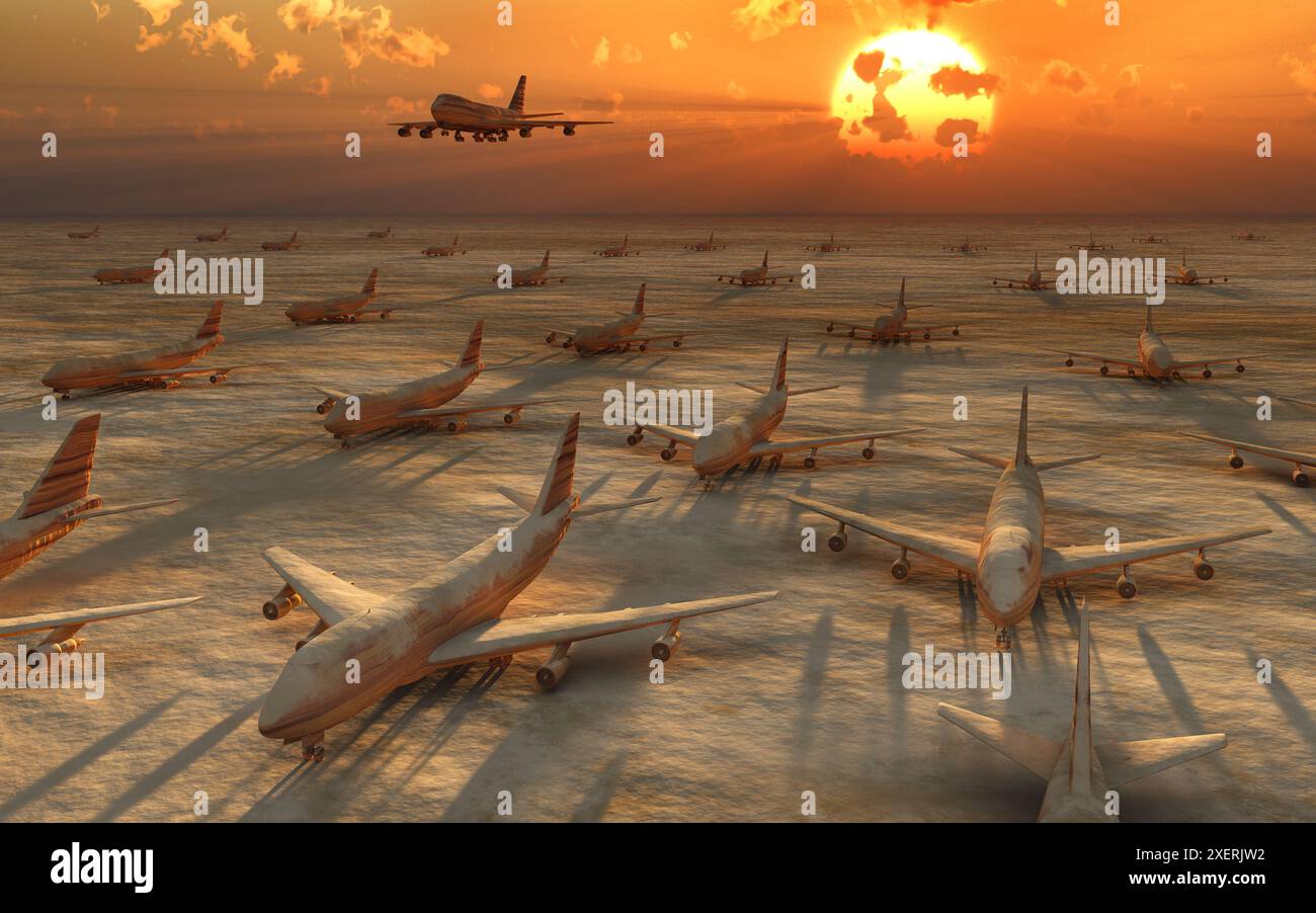 Boeing 747, Jumbo Jet Storage Site Stock Photo - Alamy