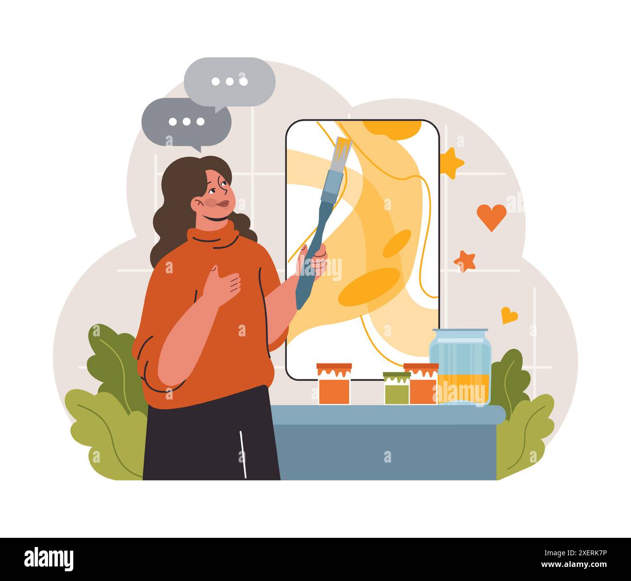 Art therapy. Character developing a creativity. Self-expression idea ...