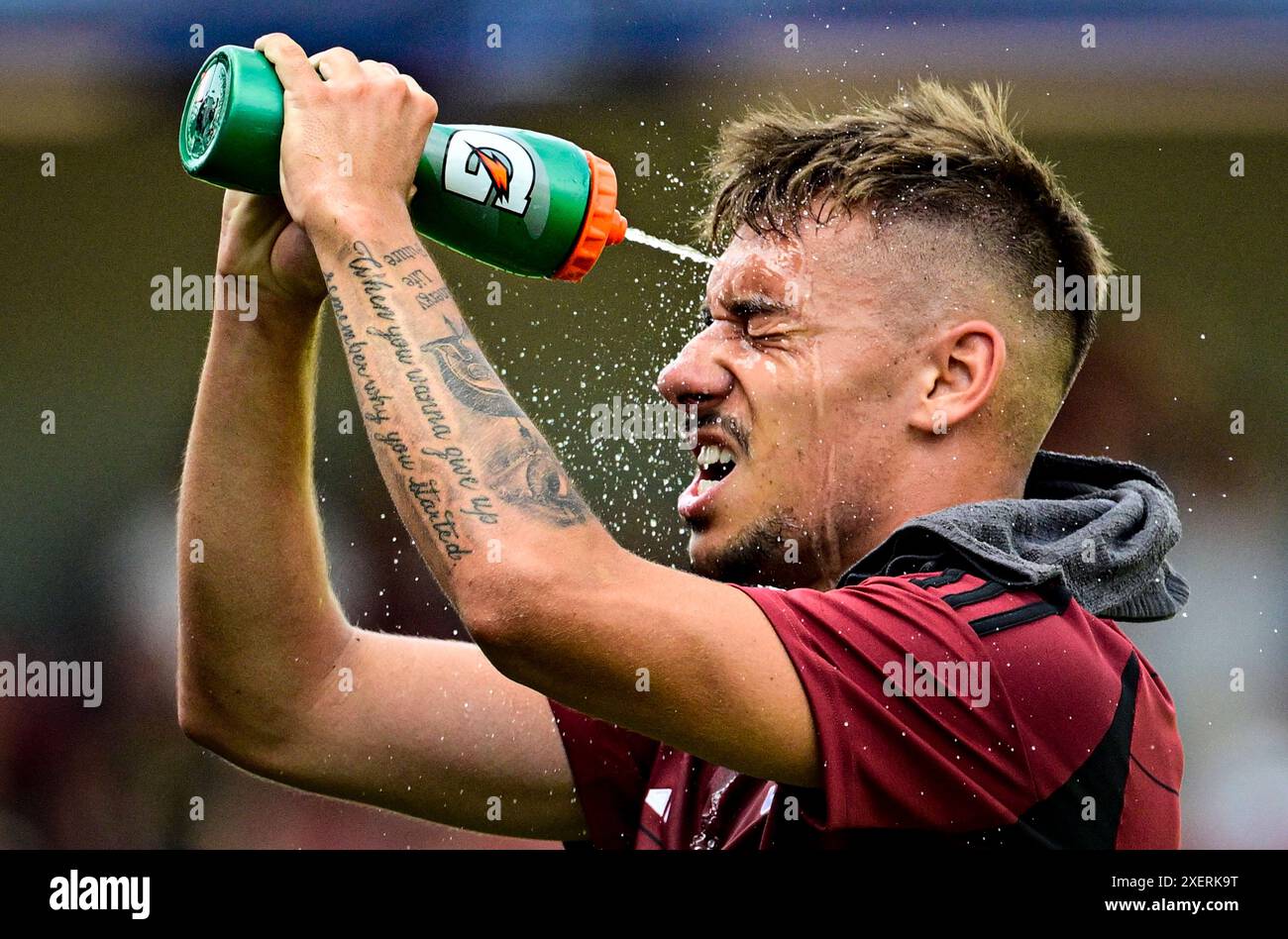 Praha, Czech Republic. 29th June, 2024. Matej Rynes (Sparta) on a break ...