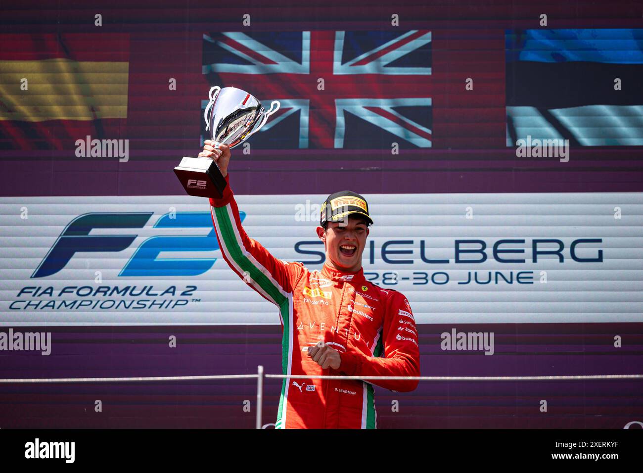 BEARMAN Oliver (gbr), Prema Racing, Dallara F2 2024, portrait podium ...