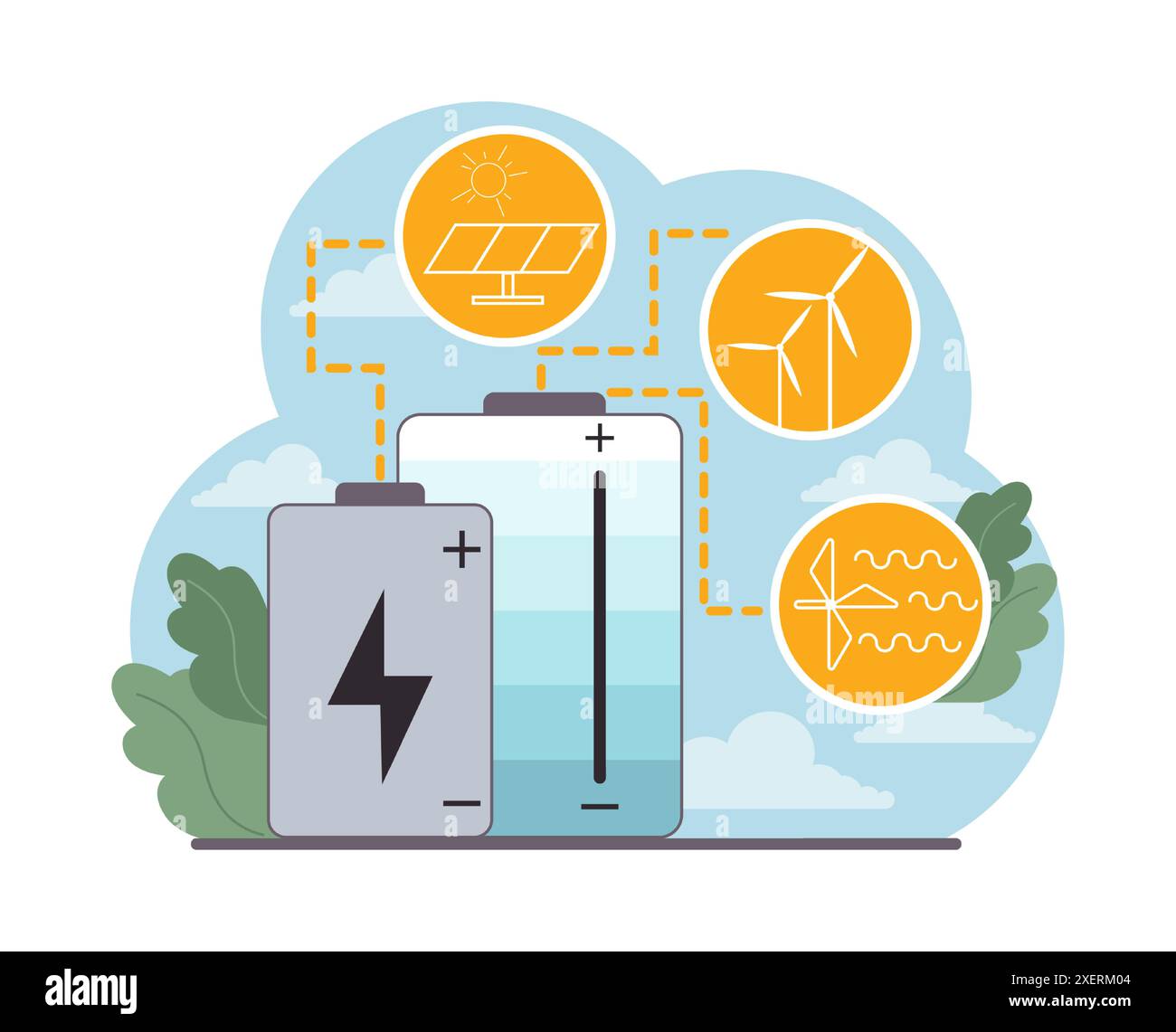 Renewable power. Sustainable electricity consumption. Energy generation ...