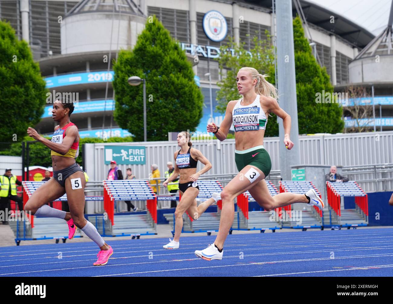 Keely Hodgkinson in action in the Women's 400m heats during day one of the Olympic Trials and UK ...